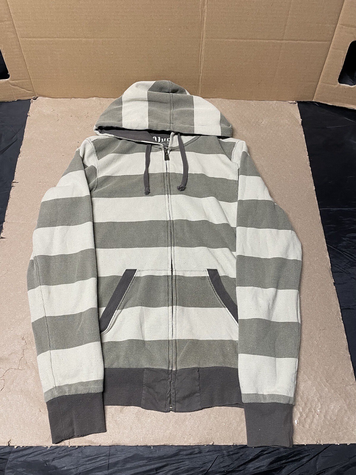 VURT Skate Green Striped Zip Up Sweatshirt size Small | eBay