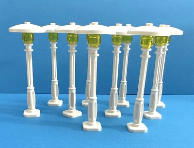 Lego 10 New Street Light White Support 2 x 2 x 7 Lamp Post with Bulb ...