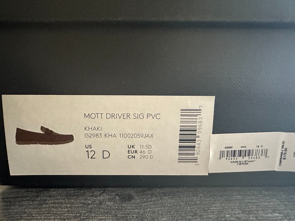 BN Coach Mott Driver Men's Size 12 D Loafers Shoes signature G2983 NOB ...