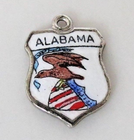 ALABAMA ~ USA ~ Vintage Sterling Silver Enamel Travel Shield Charm | eBay