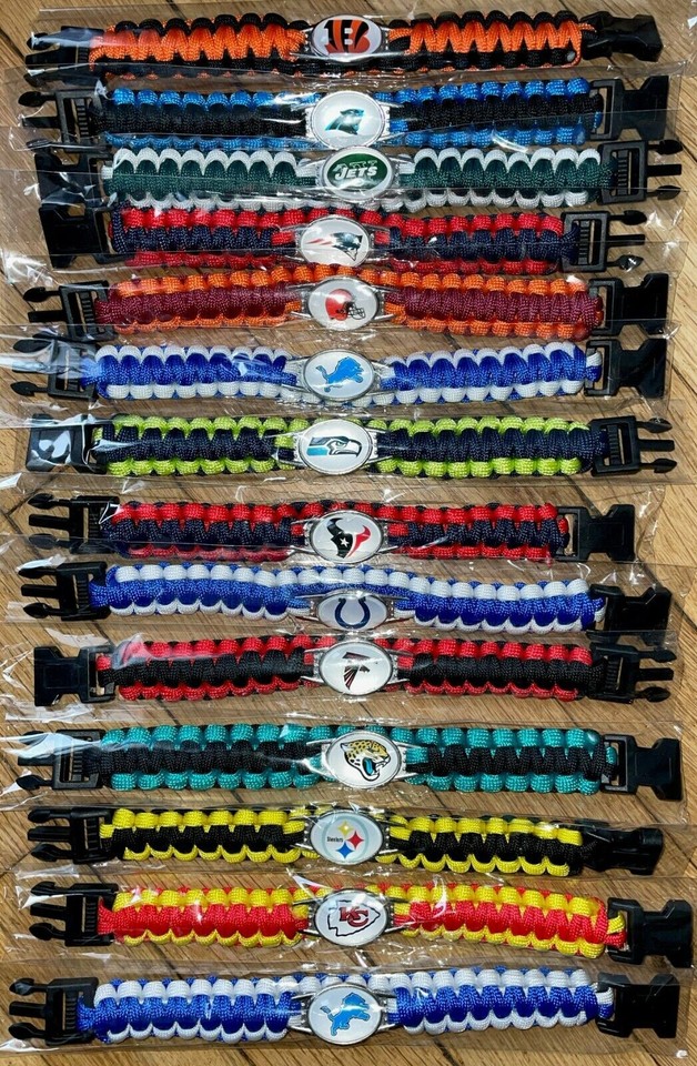 Football NFL Paracord Bracelet Fashion Gift Fashion Gift Chiefs Eagles ...