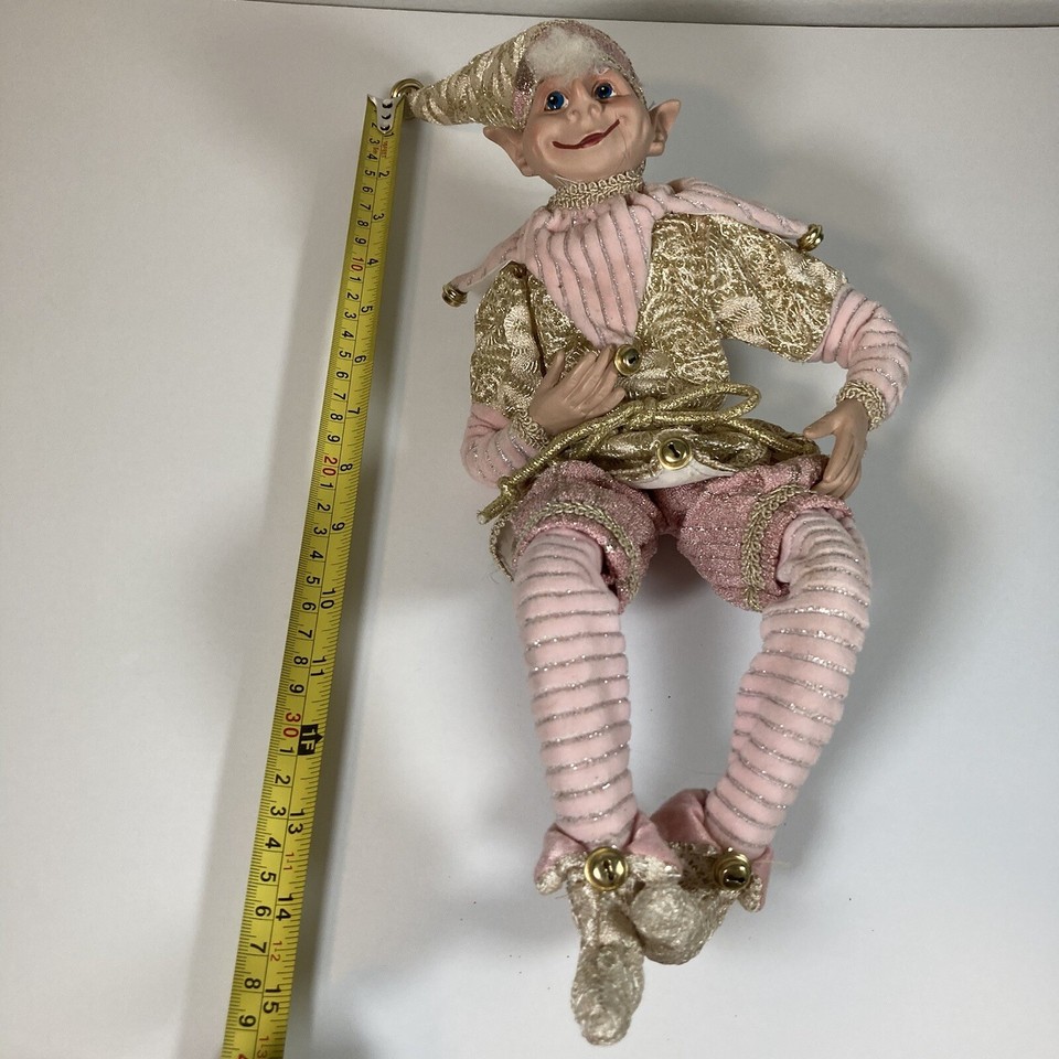 ROBERT STANLEY HOME COLLECTION CHRISTMAS POSABLE ELF DOLL 30”PINK ...