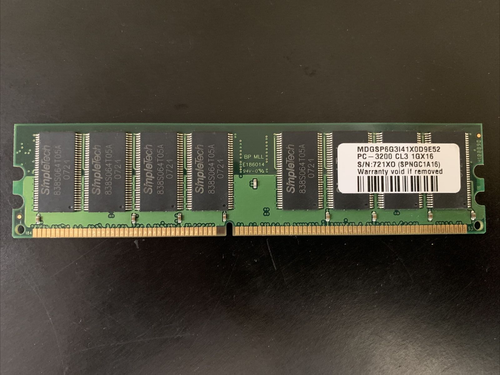 SIMPLETECH 1GB X 16 PC3200 CL3 DDR-400MHz RAM | eBay