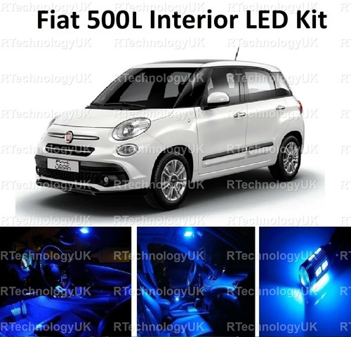 PREMIUM LED INTERIOR LIGHTING UPGRADE KIT BULBS BLUE FOR FIAT 500L ...