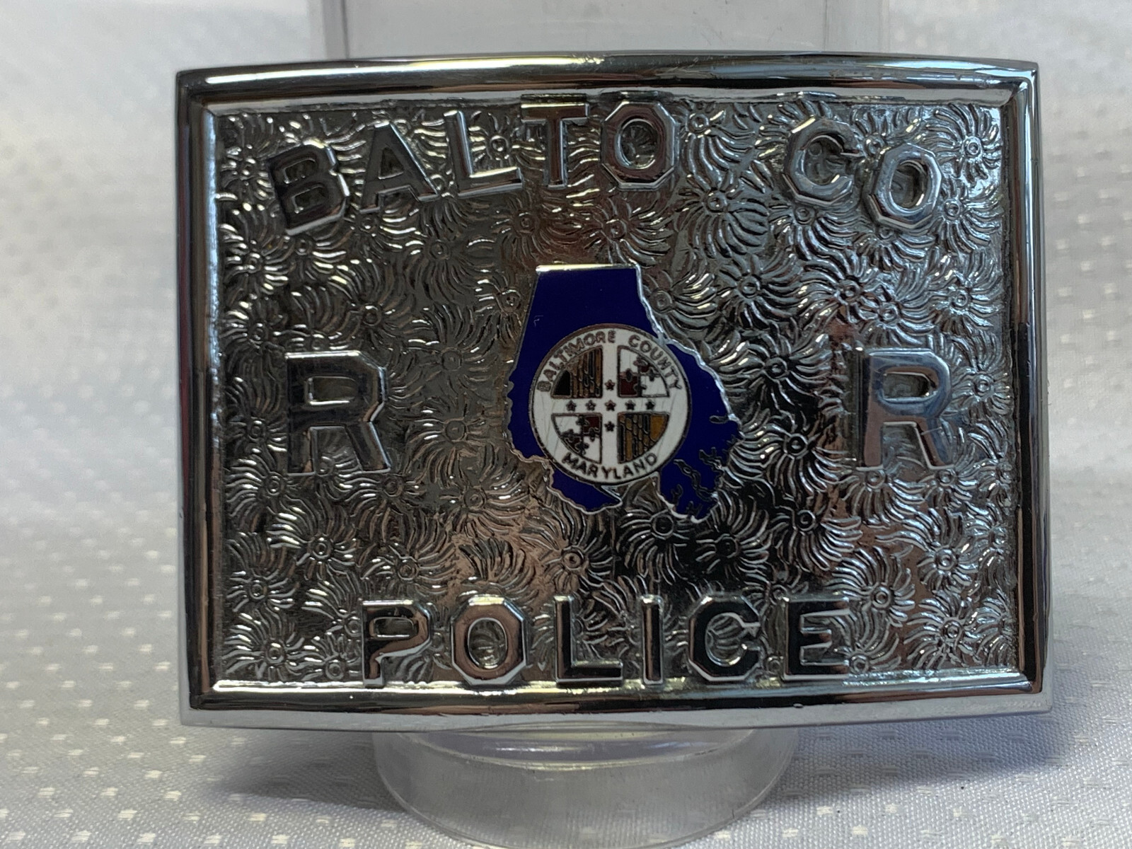 Balto Co Railroad Police Belt Buckle 1.75" Loop Maryl… - Gem