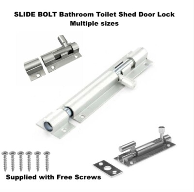 SLIDE BOLT Bathroom Toilet Shed Room Door Lock / Catch / Latch multi ...