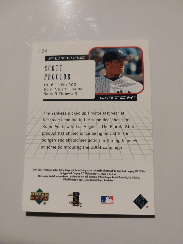 2004 Upper Deck SP Authentic #124 Scott Proctor #529/999 | eBay