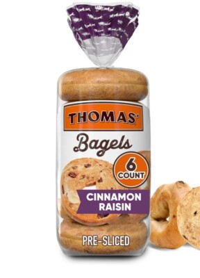 Thomas Cinnamon Raisin Bagels, 6 Count, 20 oz Bag | eBay