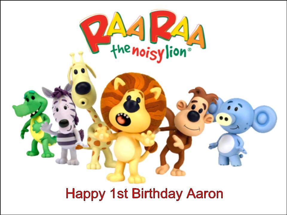 A4 RARA THE NOISY LION EDIBLE ICING BIRTHDAY CAKE TOPPER | eBay UK