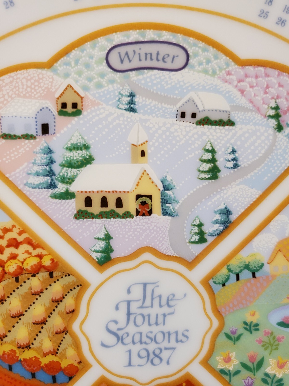 The Four Seasons Vgt Collectible Plate Avon 1987 Calendar Porcelain ...