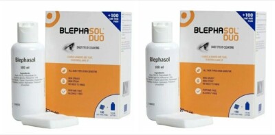 2x Blephasol Duo Eyelid Hygiene 100ml Lotion 100 Pads Bundle ...