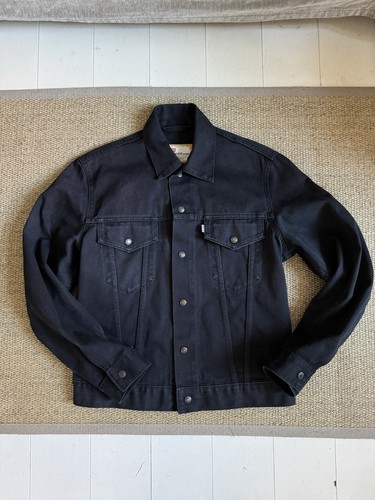 VTG LEVIS STA-PREST WHITE TAB TYPE III TRUCKERS BLACK DENIM JACKET YMC ...