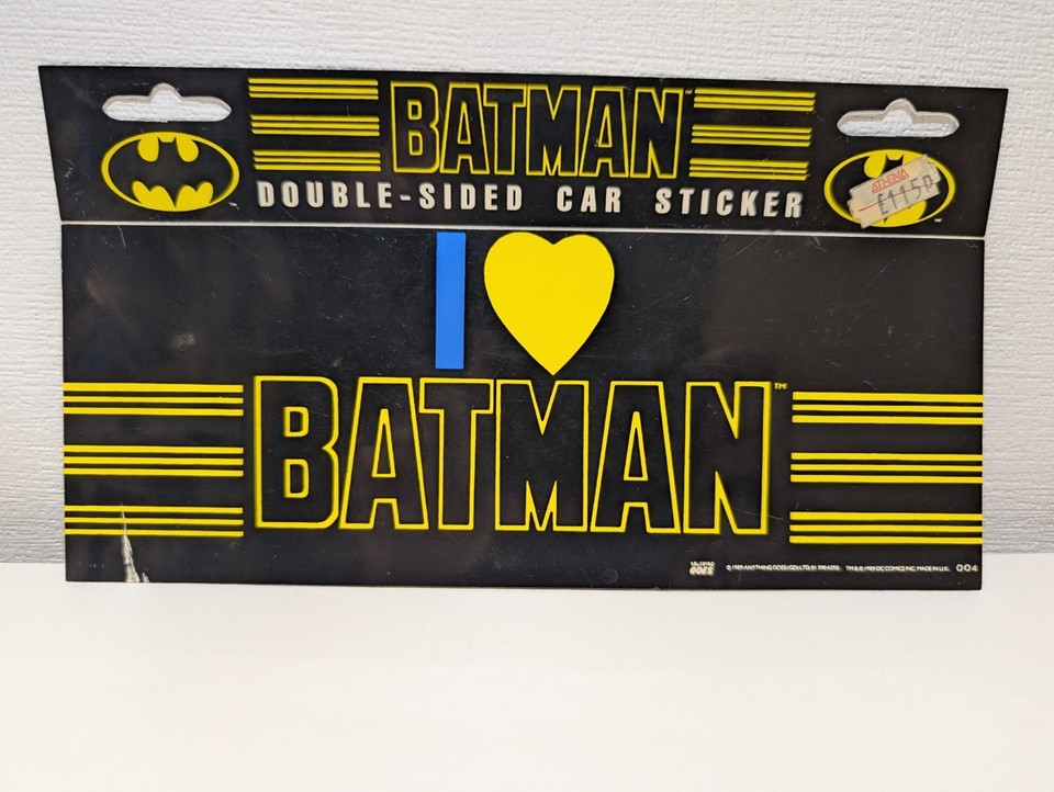 1989 Vintage Batman Movie Car Bumper Sticker DC Comics Anything Goes I ...