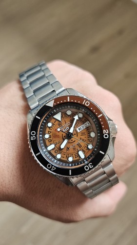 Seiko 5 Sports Collection transparent dial brown SRPJ47k1 automatic pre ...