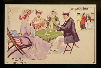 Ship postcard Red Star Line Ocean Liner Advertising c1980 Repro bridge ...