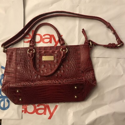 Brahmin Arno Melbourne Red Crocodile Embossed Tote Handbag W/ Gold ...