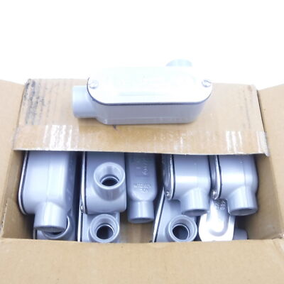 10 Eaton Crouse-Hinds LR15-CGN 1/2" LR Conduit Body W/ Cover & Neoprene ...