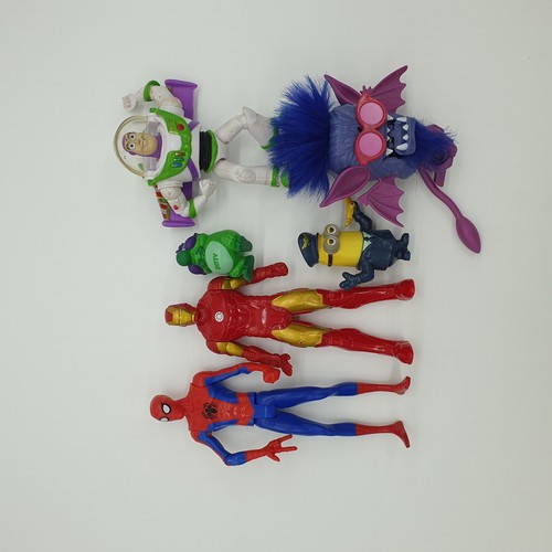 Action Figure Bundle Spiderman Iron Man Minion Buzz Lightyear Spin ...