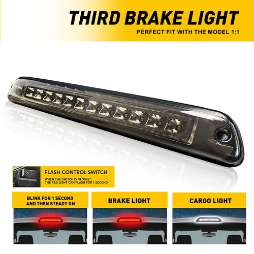Smoke LED Strobe High Mount 3rd Third Tail Brake Light For 1997-11 ...
