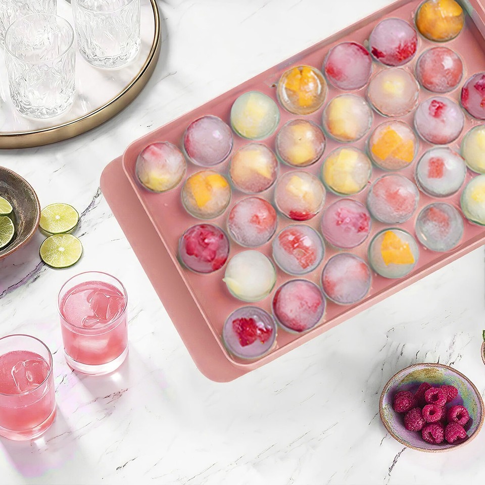 4Pcs Ice Cube Trays Summer Mini Circle Ice Cube Tray Round Ice Ball ...