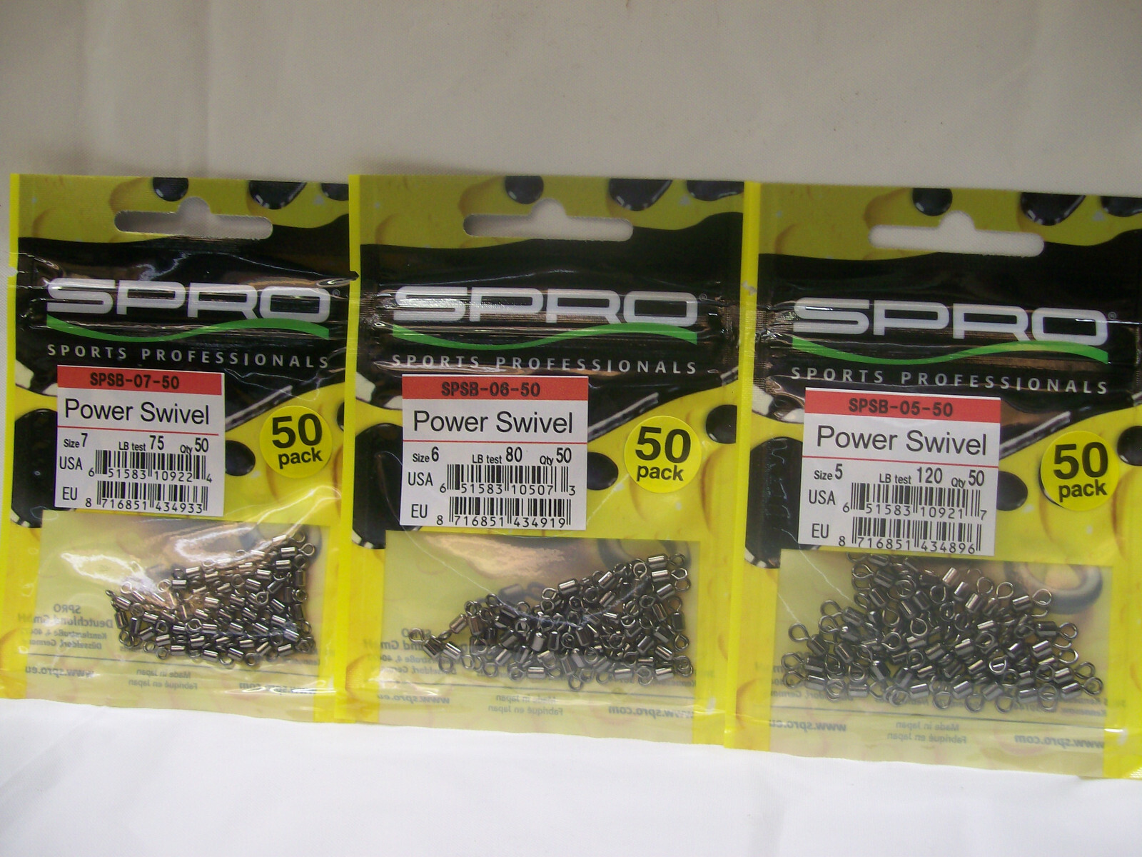 SPRO BLACK STAINLESS POWER SWIVELS - 50 PACK- PICK YOUR SIZE! FREE USA ...