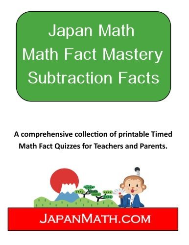 Japan Math Math Fact Mastery Subtraction Facts: A Systematic approach ...
