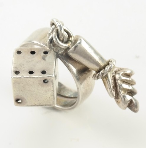 Figa Dice Sterling Silver Ring Size 4+ Adjustable | eBay