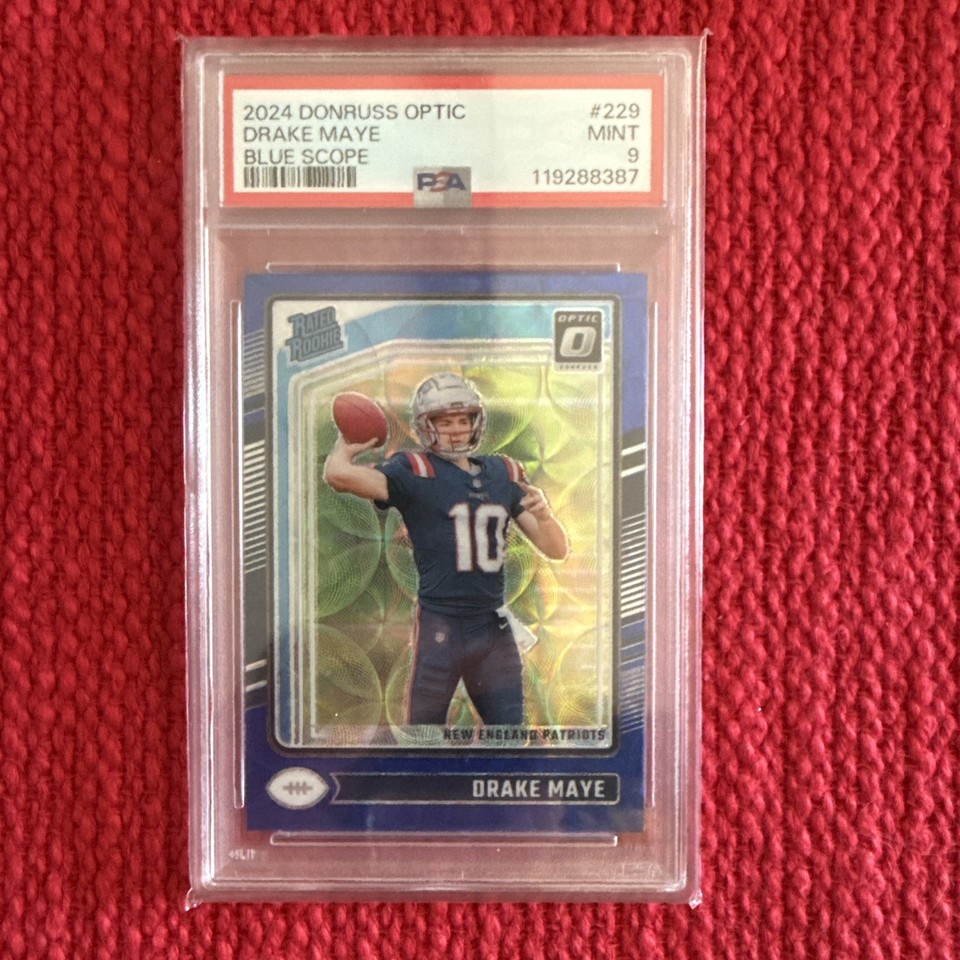 2024 Drake Maye Patriots PSA Graded 3 Card Lot Blue Hyper/Blue Scope ...