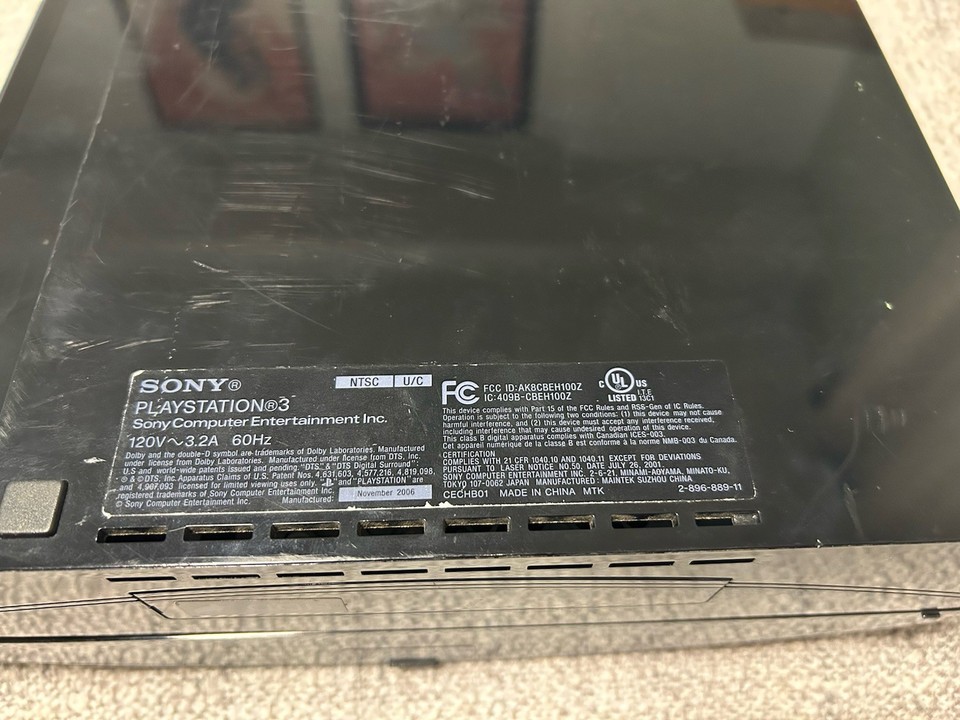 Sony PlayStation 3 PS3 (CECHB01) Backwards Compatible - 20GB Console ...