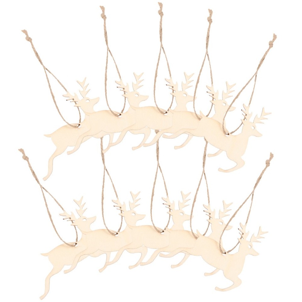 50 Pcs Wood Hanging Decorations Ornaments to Decorate Home Xmas Tree ...