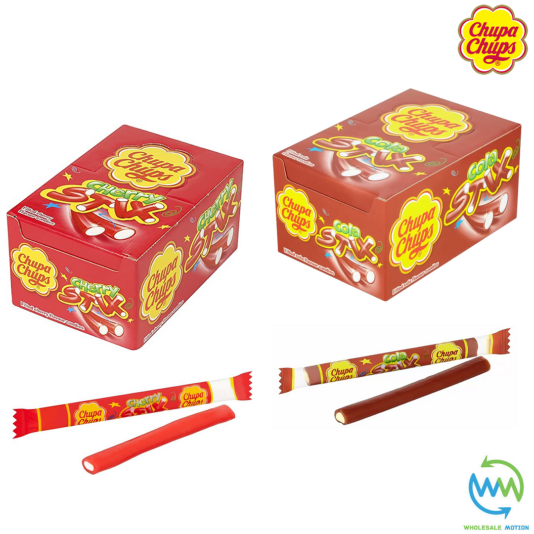 Chupa Chups CHERRY & COLA STIX Individual Wrapped SWEETS 10g CHEW Retro ...