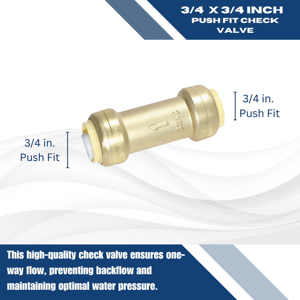50 Pack XFITTING. 3/4" Push Fit Check Valve, 3/4" Push To Connect Check ...