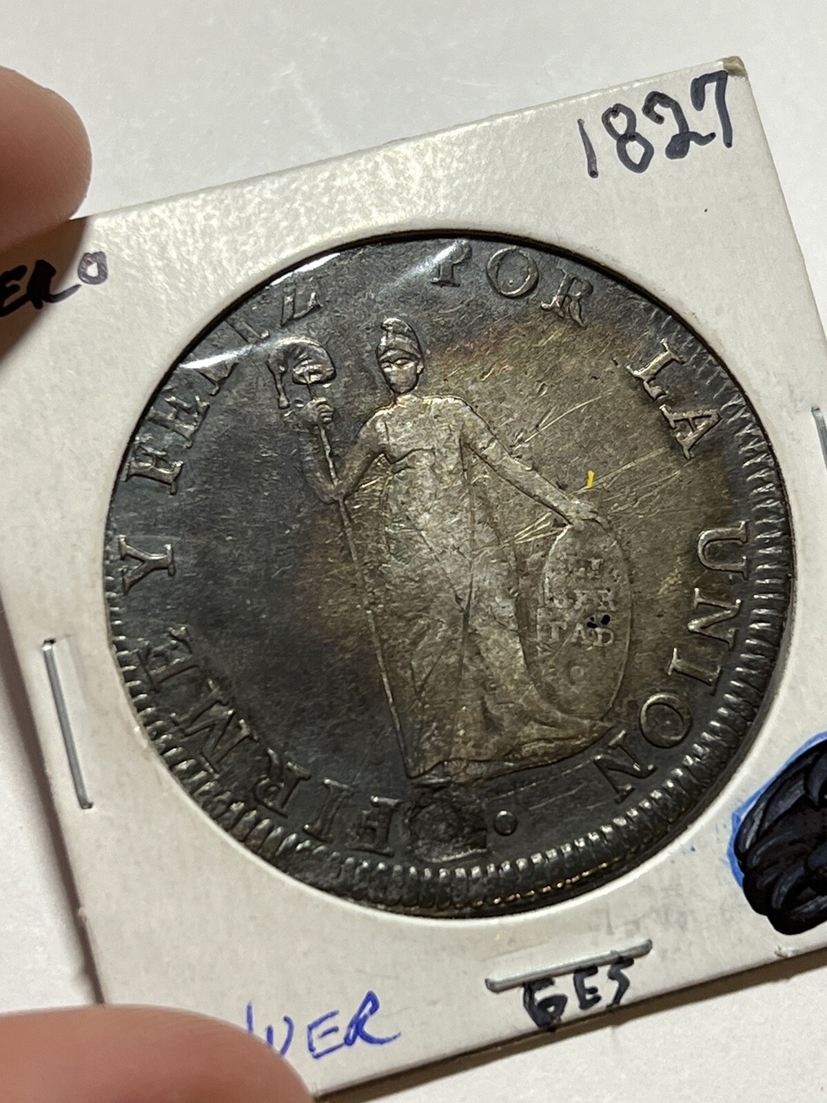 1827 Peru Lima J M 8 Reales XF+ Detail Chop marks Rare Type Coin | eBay