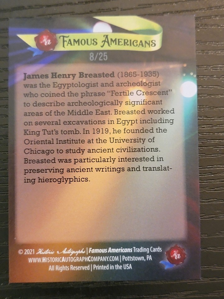 2021 Historic Autograph Famous Americans parallel foil JAMES HENRY ...