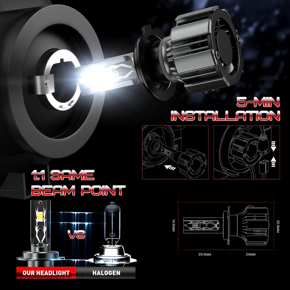 110W 30000LM H7 LED Car Headlight Conversion Globes Bulbs Beam 6000K AU ...