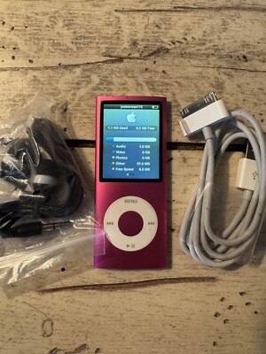Apple iPod Nano 4th Generation PINK 8GB USED BUNDLE | eBay