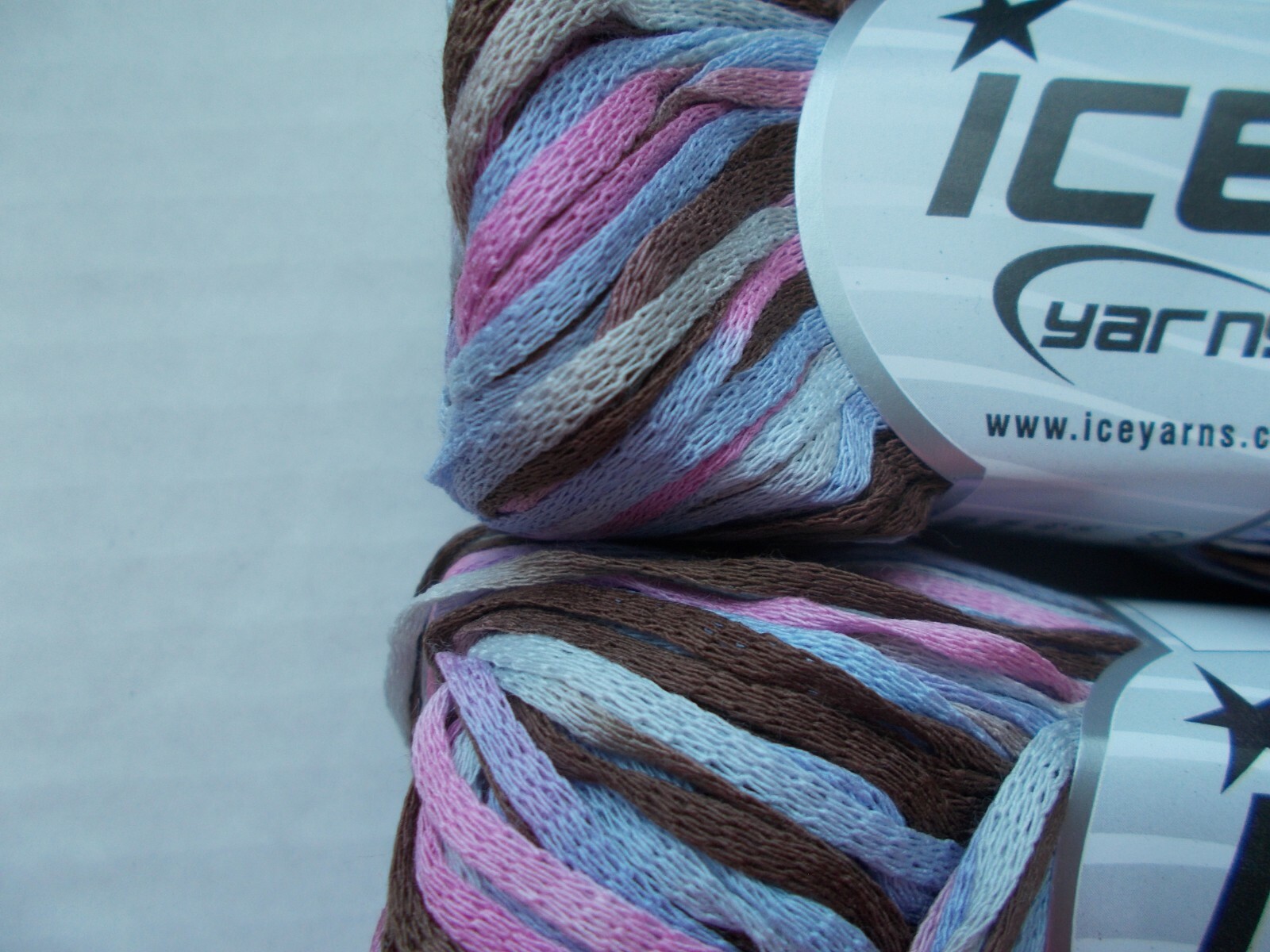 Ice Ribbon yarn, pink/lavender/brown, lot of 2 (110 yds each) | eBay