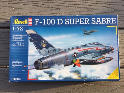 REVELL 1/72 U.S.A.F. AMERICAN F-100D SUPER SABRE FIGHTER JET MODEL KIT ...