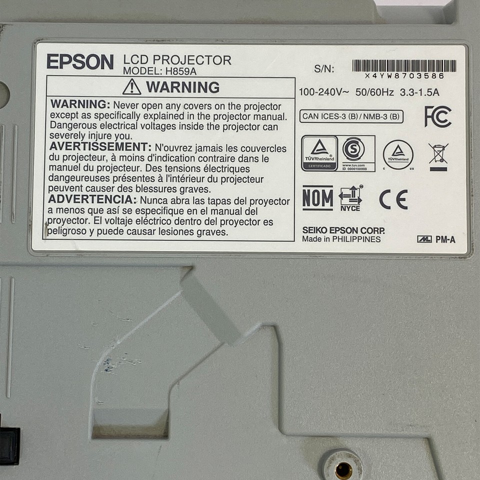 Epson PowerLite 107 3LCD Projector 3500 Lumens CLO HD 1080p HDMI LAN ...