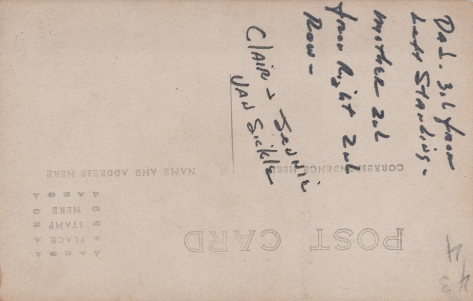 Vintage 1913 RPPC Postcard "19 kids (from a club) pose for a stern ...