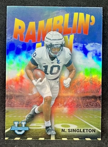 Nick Singleton Rookie 2022 Topps Bowman Chrome Ramblin On RC Penn State ...