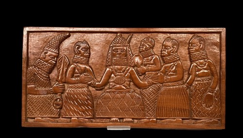 Vintage Nigerian Carved Teak Panel Oba Eweka II? Kingdom Of Benin ...