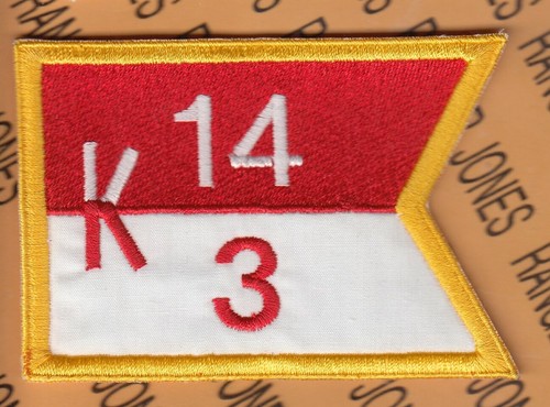 K 3rd Sq 14th Armored Cavalry Regiment ACR 4" Guidon Flag patch variant ...