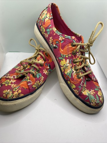 Sperry Floral Flamingo Print Womens Size 7 Flowers Spring Flats Shoes ...
