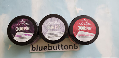 LOT (3) SCHWARZKOPF GOT2B COLOR POP FOR ALL HAIR TYPES SILVER/ PURPLE ...