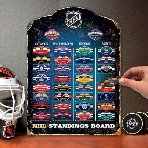 NHL Hockey Magnetic Standings Display Board with All 32 NHL Team ...