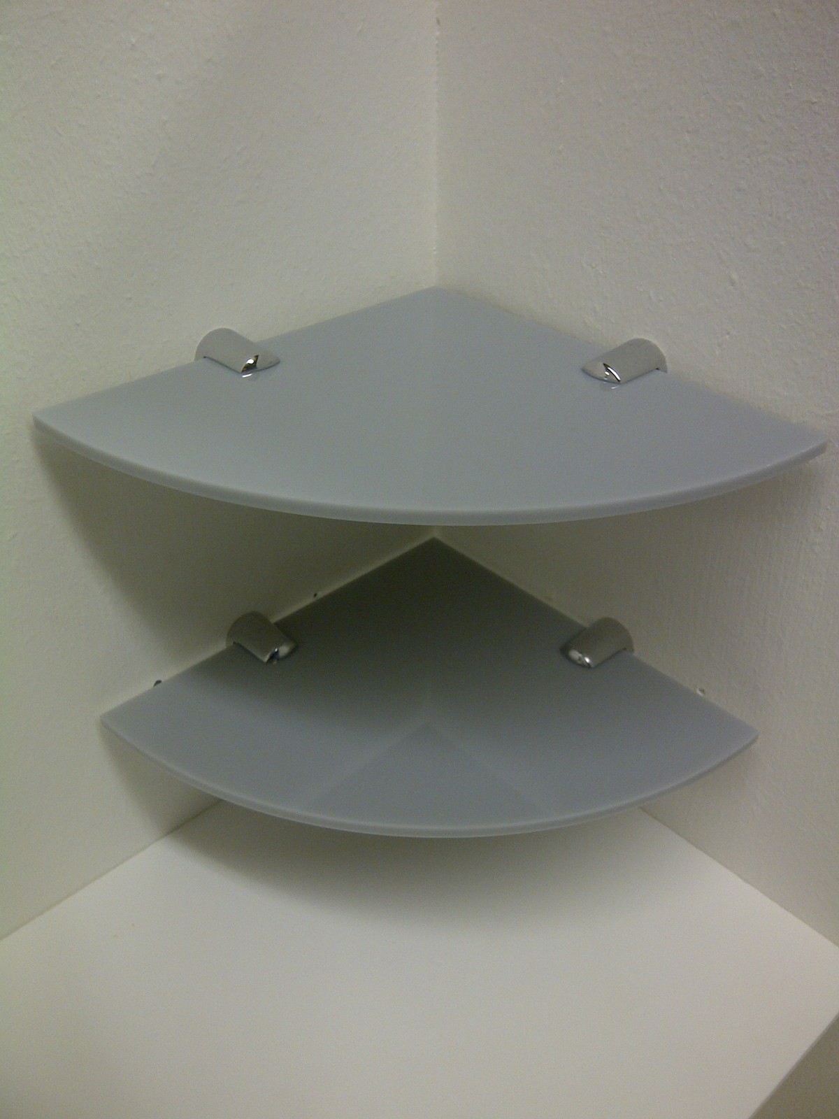 CORNER SHELF ACRYLIC WITH CHROME FIXINGS 150MM or 6" WIDE PERSPEX PACK ...