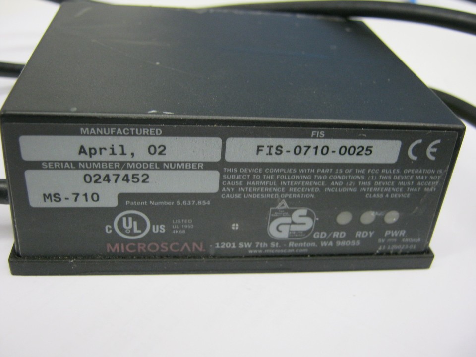 MICROSCAN FIS-0710-0025 MS-710 INDUSTRIAL BAR CODE SCANNER | eBay