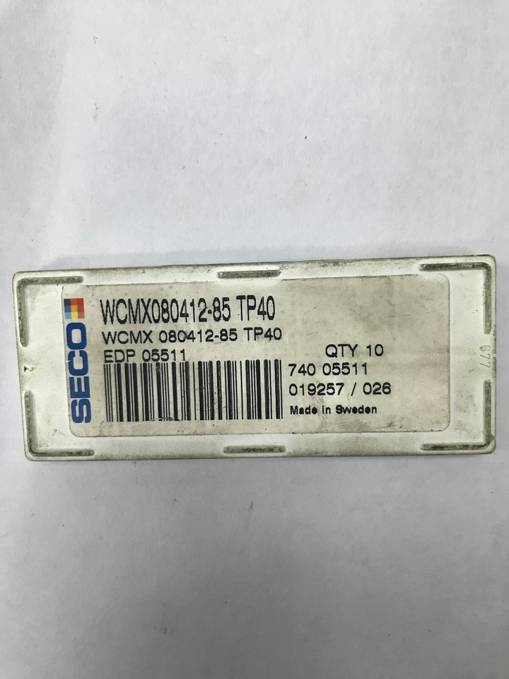 SECO Carbide Inserts, WCMX080412-85, Grade TP40, EDP 05511, 4PCS | eBay