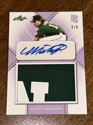 MIKEY ROMERO 2021 Leaf Perfect Game Autograph Patch #6/8 RED SOX 1st ...